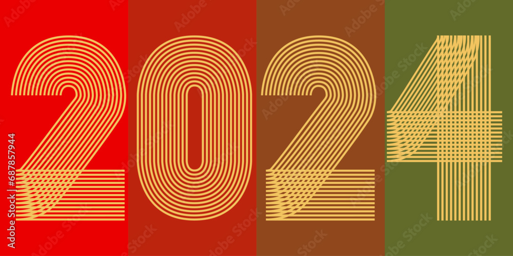 Modern 2024 background vector illustration. Minimal abstract graphic ...