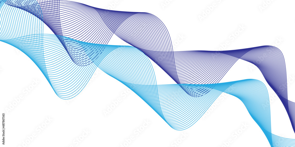 artistic abstract blue swirl waves isolated on transparent background ...