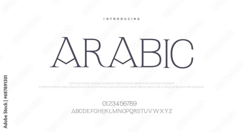 Arabic thin style alphabet. Thin segment line font, minimalist type for ... Arabic thin style alphabet. Thin segment line font, minimalist type for ...