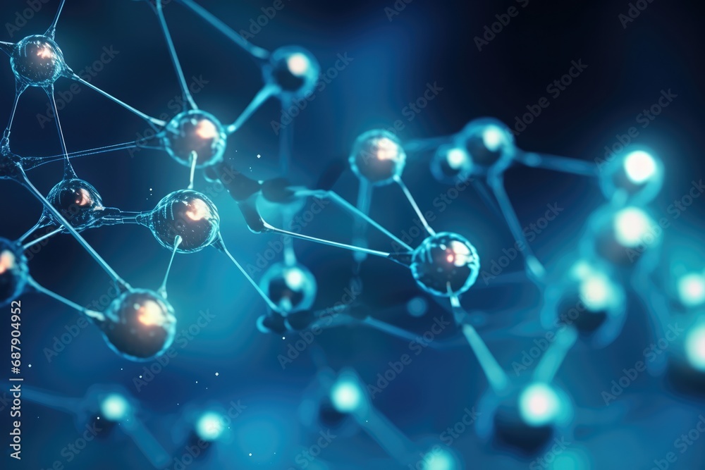 Abstract Network Energy Symbolized By Transparent Hydrogen Molecules ...