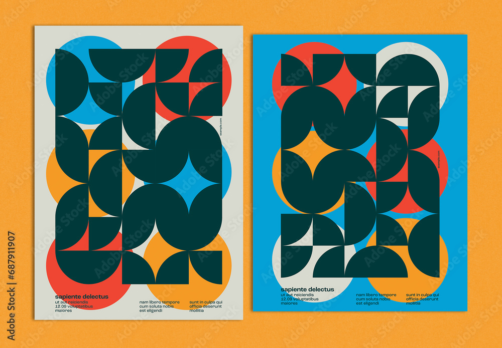 Modern Abstract Poster Layout Design with Geometric Background Stock ...