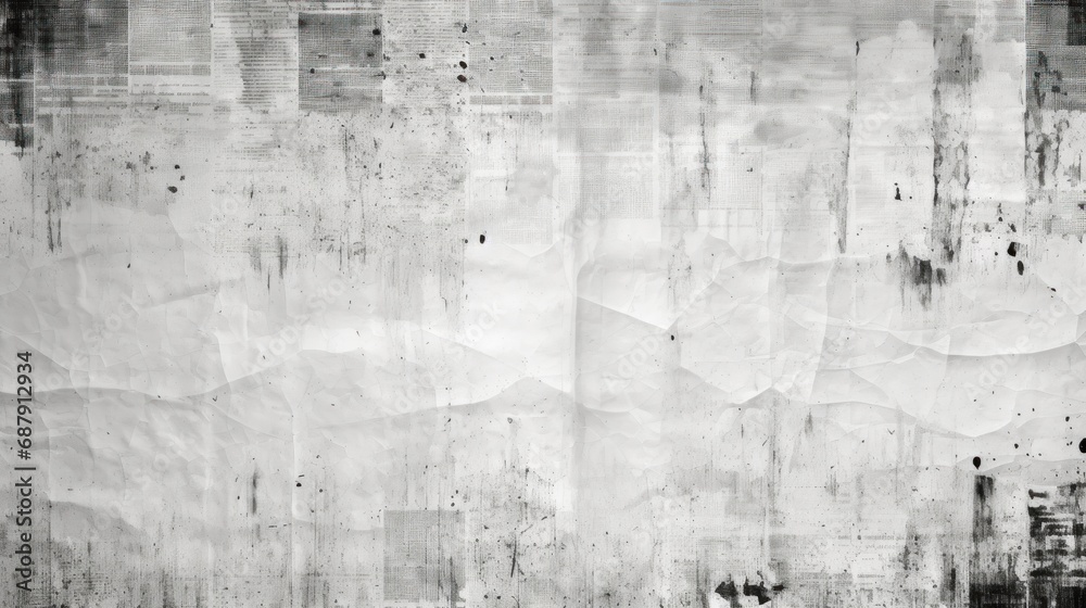 Vintage newspaper print texture, black and white color, abstract ...