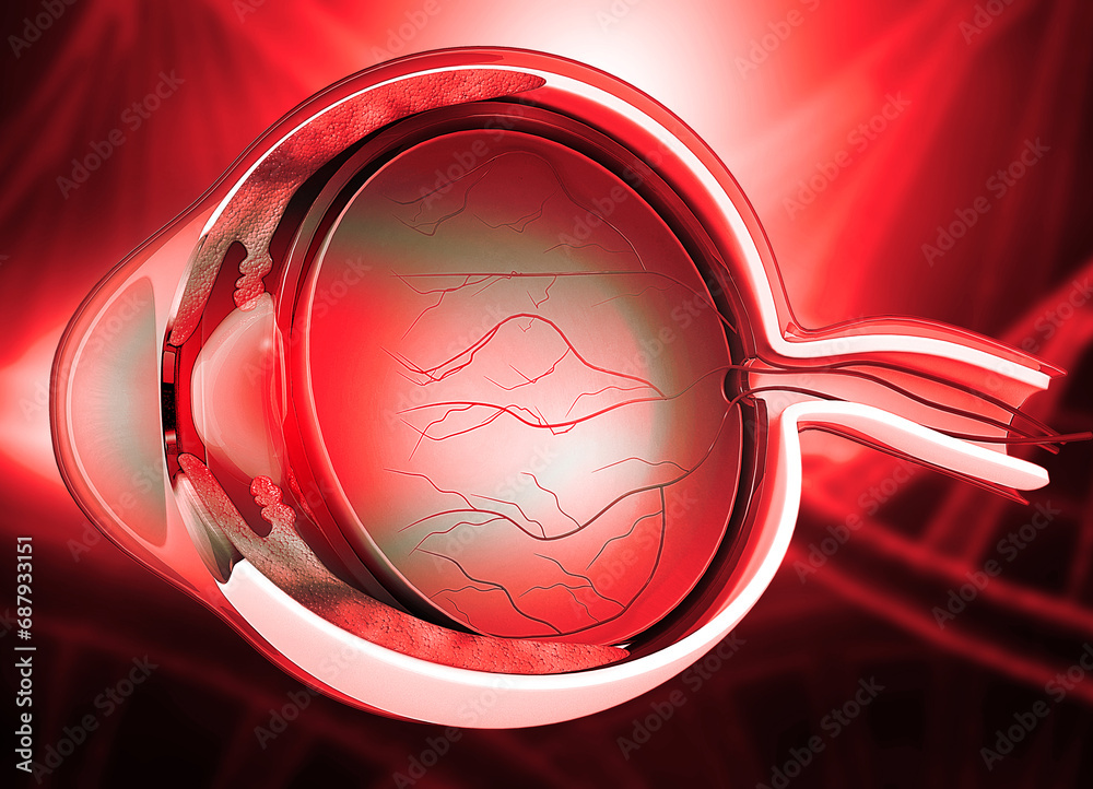 Human eye cross section anatomy. 3d illustration.. Stock Illustration ...