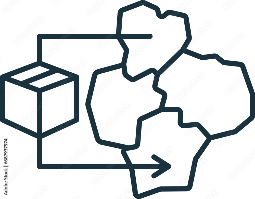 Parallel import outline icon. Monochrome simple sign from logistics ...