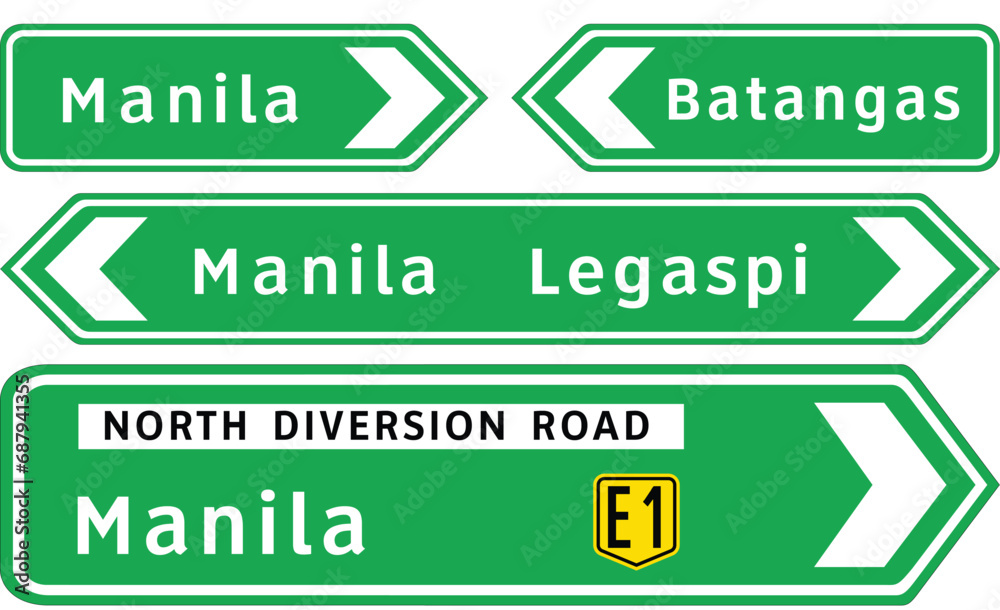 Intersection direction signs, Road signs in the Philippines, Regulatory ...