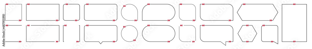 Quote box frame big set best for speech quotation. Speech quote marks ...