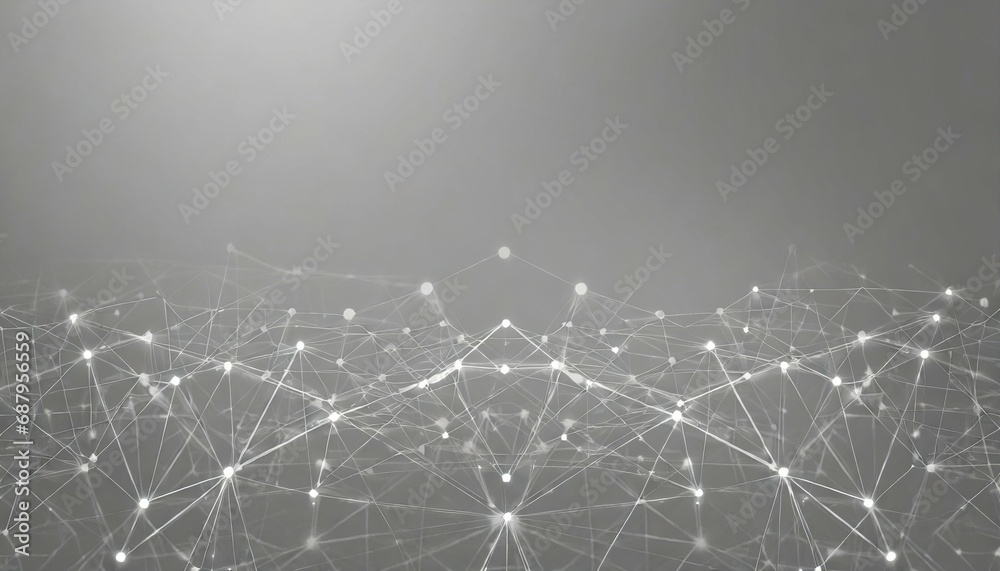 abstract plexus on gray background connection glowing lines and dots ...