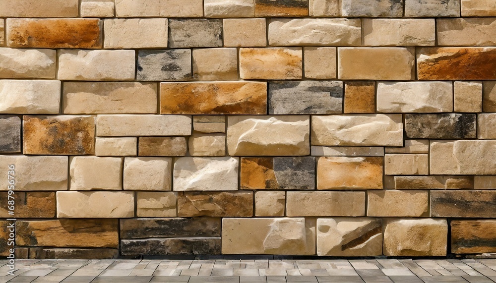 stone wall texture natural beige brown brick wall background exterior ...