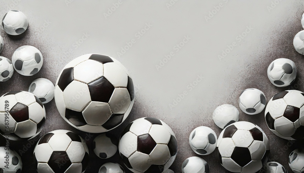 wallpaper with soccer balls white background with copy space sports ...