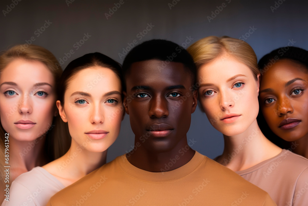 Beauty of diversity by depicting a group of people with different skin ...
