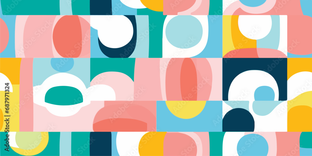 Fun colorful seamless pattern collection. Creative 90s style geometric ...