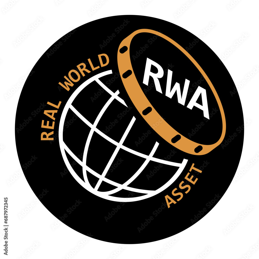 REAL WORLD ASSET icon, RWA acronym crypto, tokenized real world asset ... REAL WORLD ASSET icon, RWA acronym crypto, tokenized real world asset ...