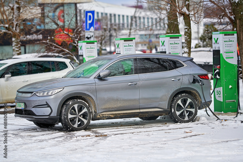 Minsk, Belarus. Nov 19, 2023. BYD Song Plus Ev, electric car from China ...