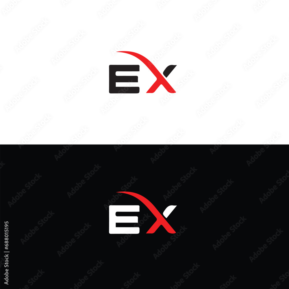 EX logo. E X design. White EX letter. EX, E X letter logo design ...