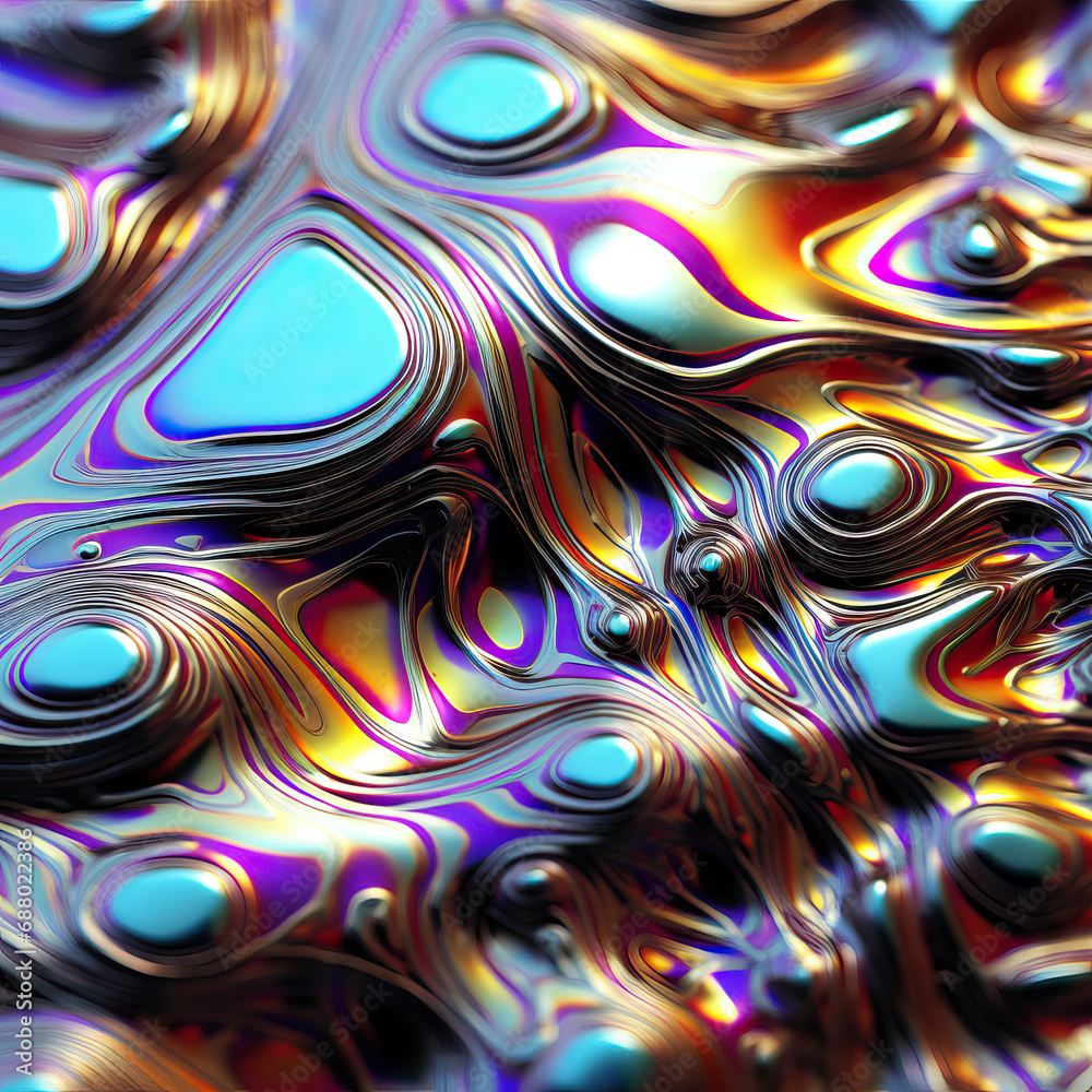 Abstract composition with a liquid crystal texture that creates a ...