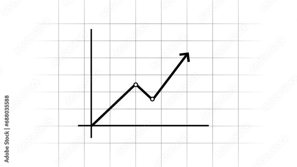 Animated financial growth chart with trend line graph. Growth bar chart ...