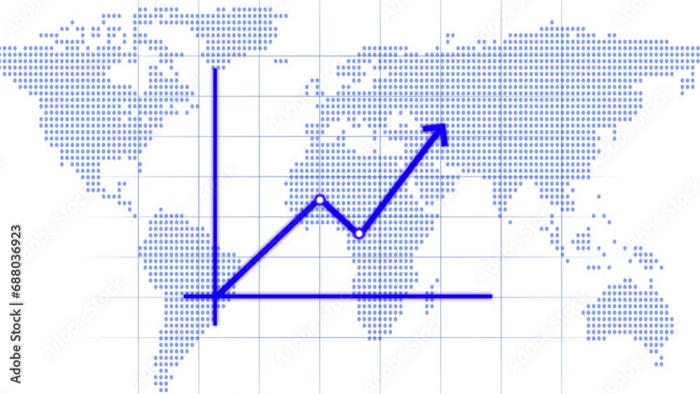 Animated financial growth chart with trend line graph. Growth bar chart ...