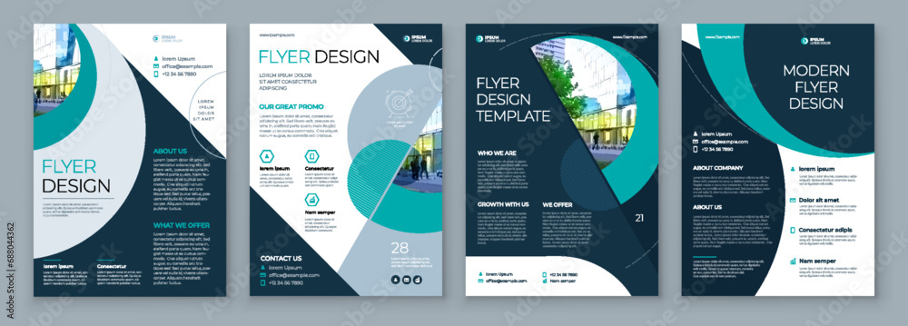 Flyer Template Layout Design Set Corporate Business Annual Report ...