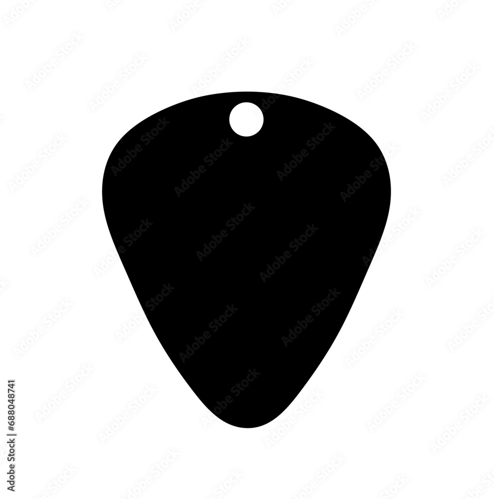 Vector isolated one single guitar pick with hole colorless black and ...