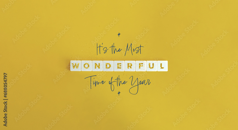 It’s the Most Wonderful Time of the Year. Cursive Font and Text of ...