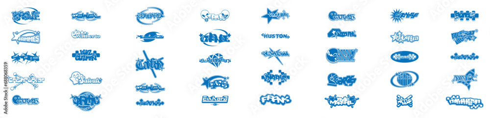 Name Logo Y2k style, streetwear, Futuristic, Cyber y2k, Retro Futurist ...