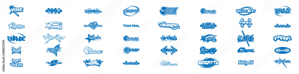 Name Logo Y2k style, streetwear, Futuristic, Cyber y2k, Retro Futurist ...