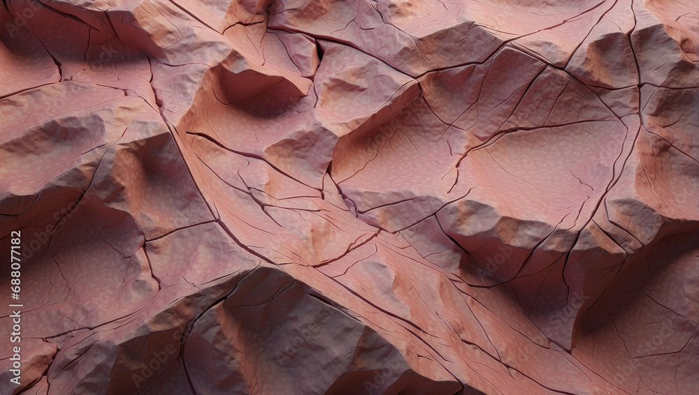 pink volumetric rock texture with cracks, background, wallpaper. Wall ...