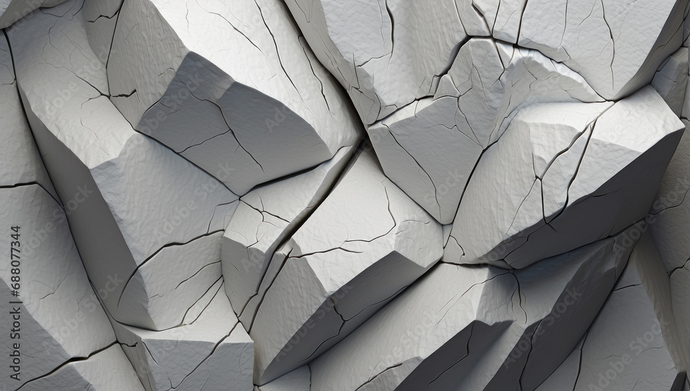 white volumetric rock texture with cracks, background, wallpaper. Wall ...