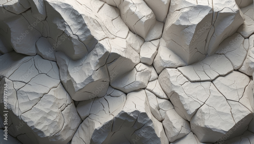 white volumetric rock texture with cracks, background, wallpaper. Wall ...