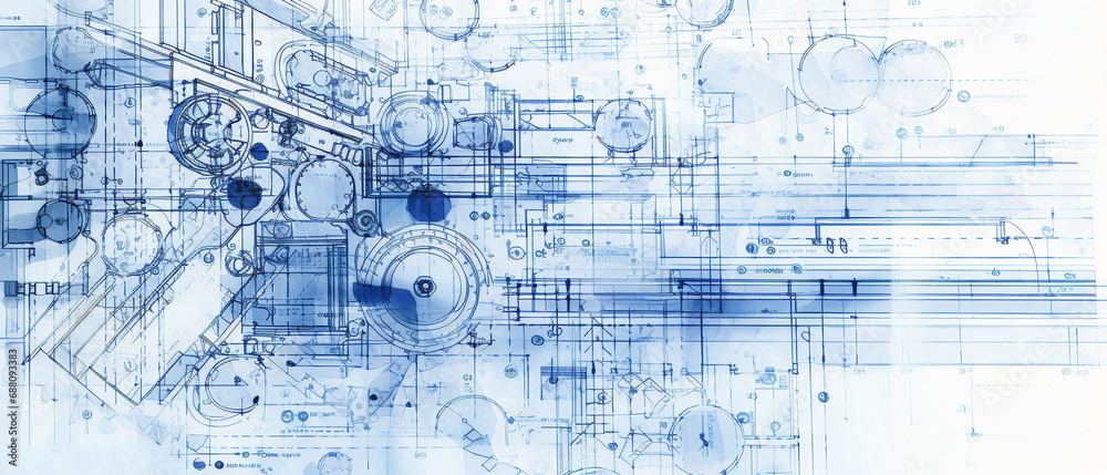 A detailed architectural blueprint showcasing technical drawings of a ...