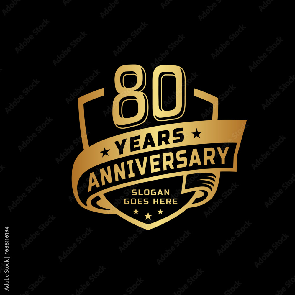 80 years anniversary celebration design template. 80th anniversary logo ...