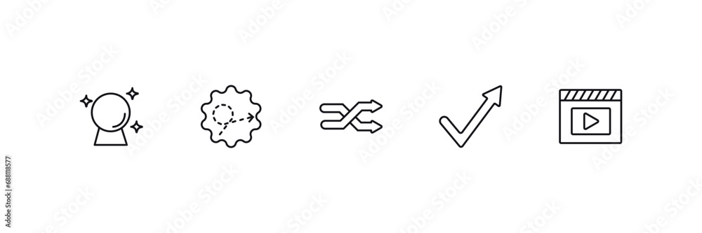 outline icons set from user interface concept. editable vector included psychic, scribble broken ...