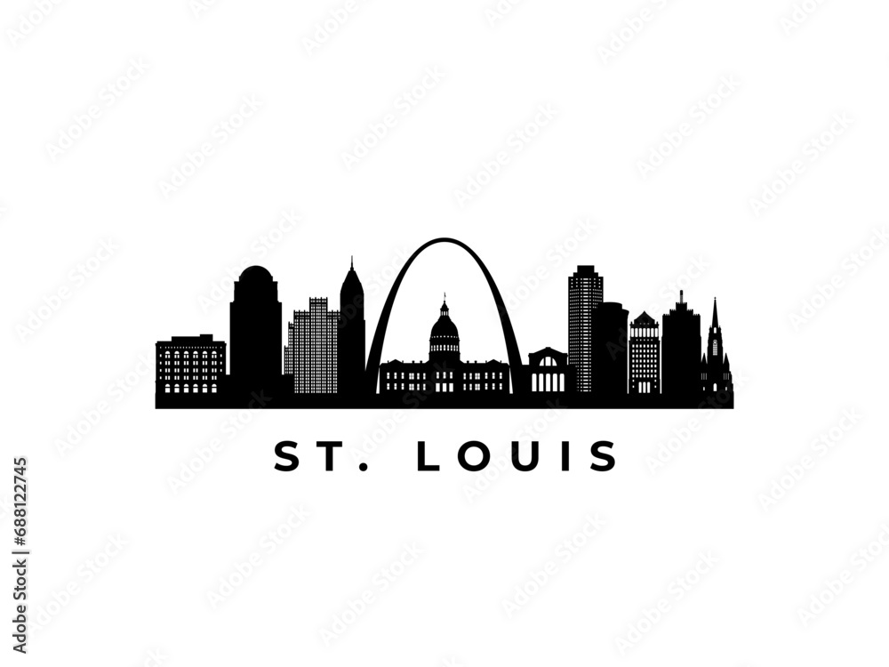 Vector St.Louis skyline. Travel St.Louis famous landmarks. Business and ...