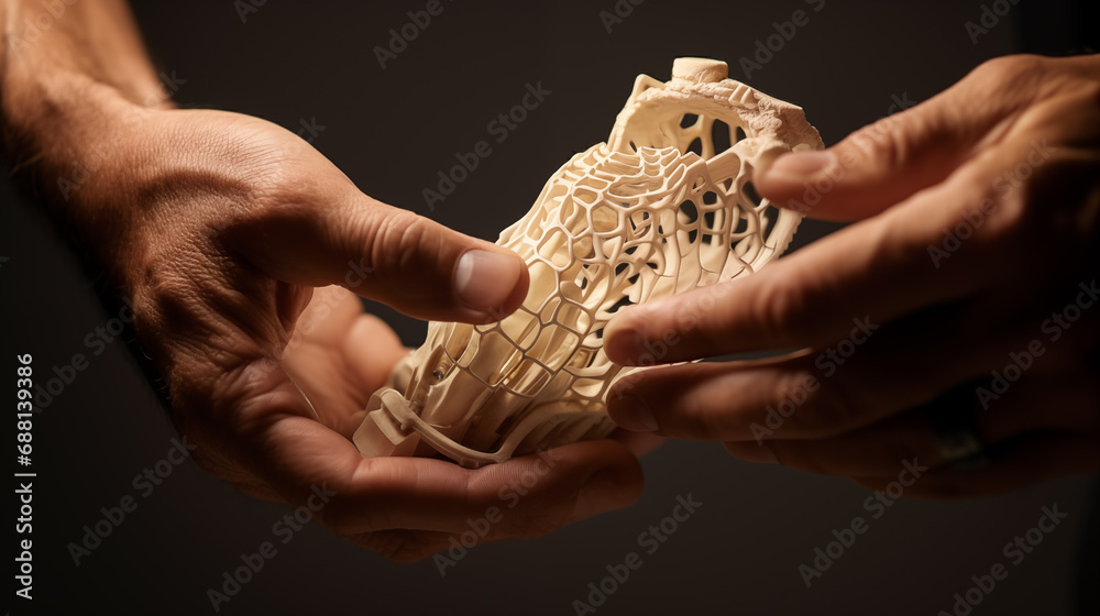 prototype of a human prosthetic internal organ. made using a 3D printer ...