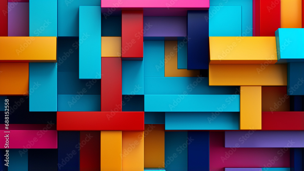 Colorful background of wooden blocks. A Spectrum of multi colored ...