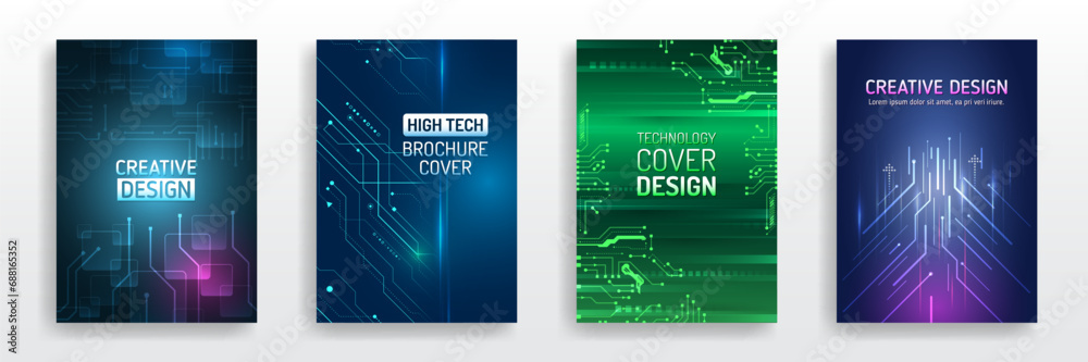 Technology covers corporate documents. Layout template science designs ...