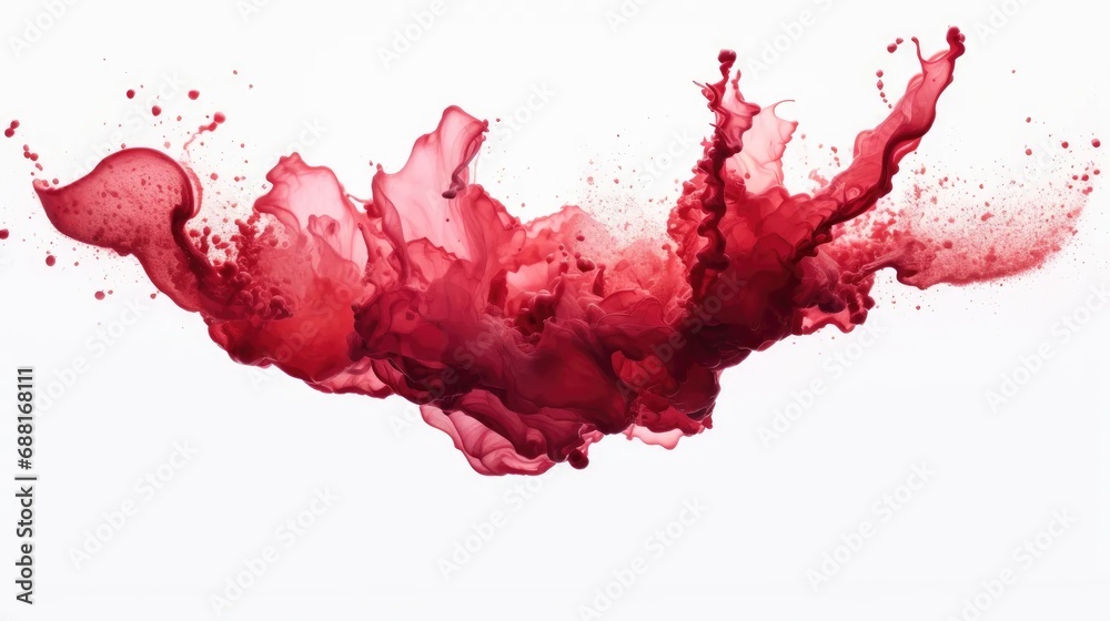 realistic red wine stain isolated on a crisp white background ...