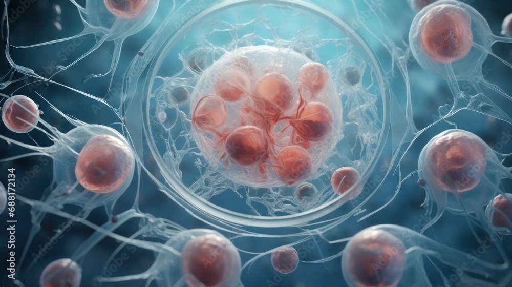 Microscopic View of Adipocytes, Fat Cells on Human Tissue Featuring ...