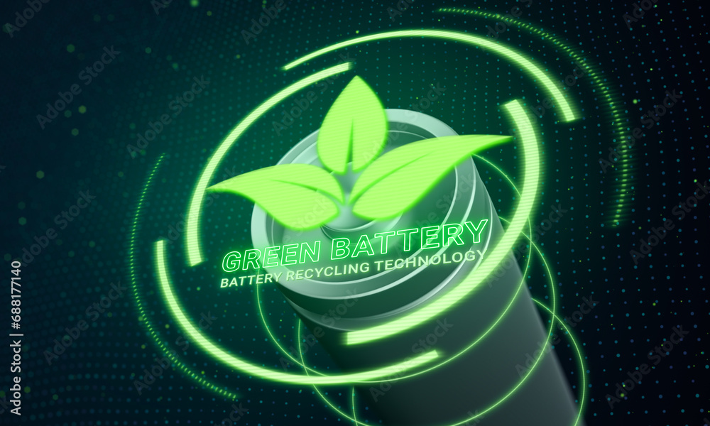 Green eco-friendly rechargeable Battery technology, clean lithium-ion ...