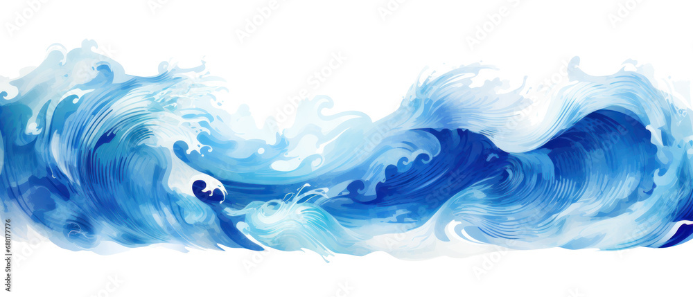 water waves art isolated on the transparent Stock Illustration | Adobe ...