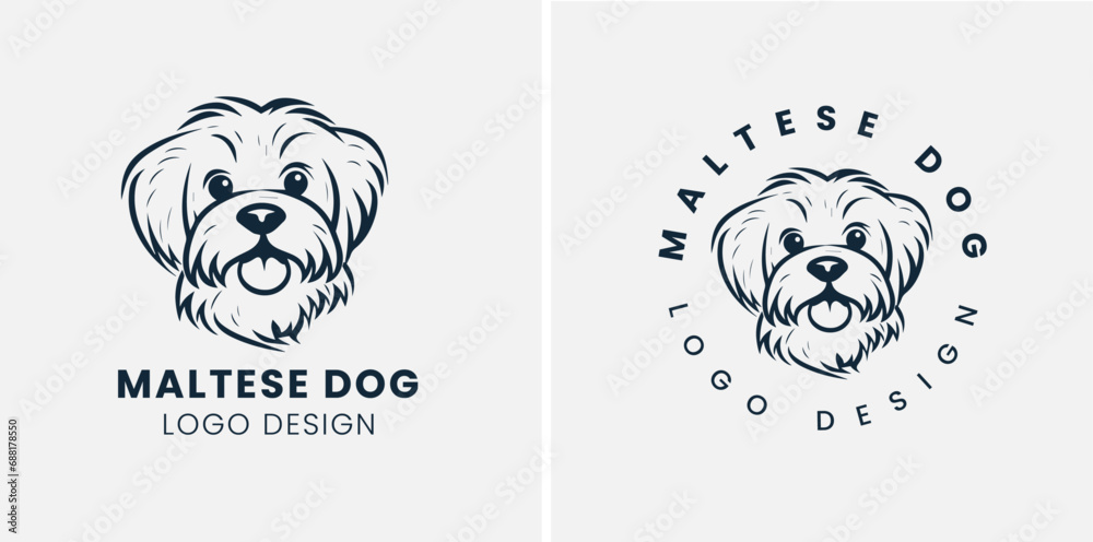Beautiful cute Maltese dog logo, Maltese, Silhouettes Dog Face SVG ...