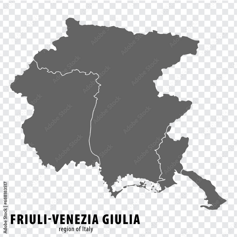 Blank map Friuli-Venezia Giulia of Italy. High quality map Region ... Blank map Friuli-Venezia Giulia of Italy. High quality map Region ...
