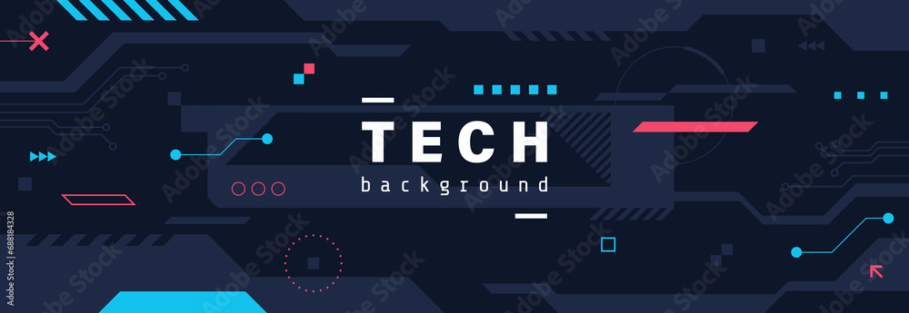 Abstract High Tech horizontal background with place for text. Modern ...