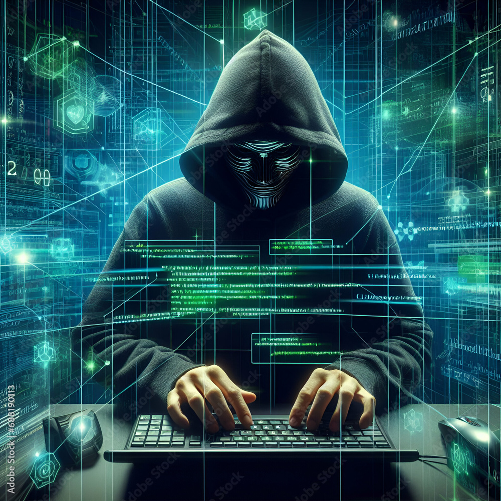 Hacker Visualizing and Digitalizing Simulation Virtual Reality Of Information on AI And Neural ...