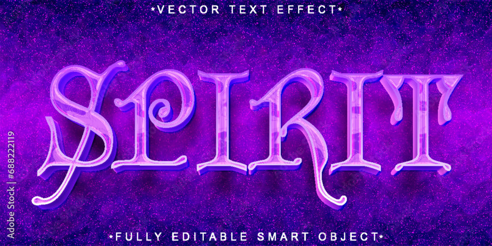 Purple Spirit Vector Fully Editable Smart Object Text Effect Stock ...