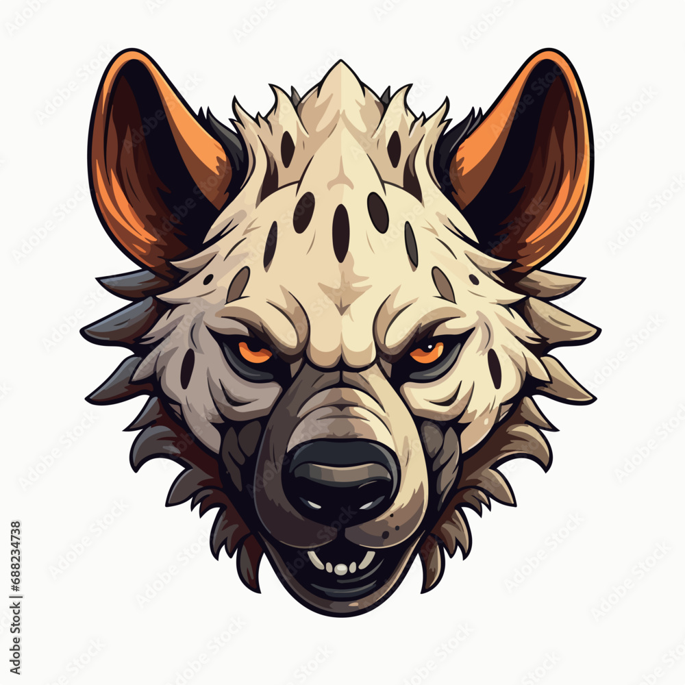 Hyena in cartoon, doodle style. Isolated 2d vector illustration in logo ...