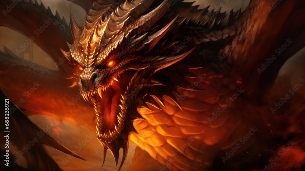 Dragon wallpaper, in the style of airbrush art, epic fantasy scene ...