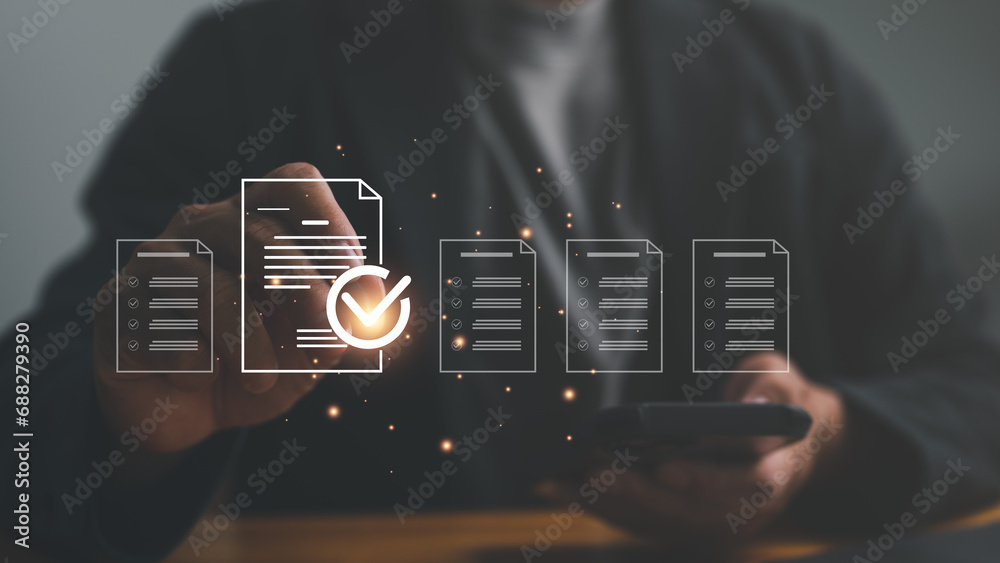 The check mark symbol represents the standard quality control, ISO ...