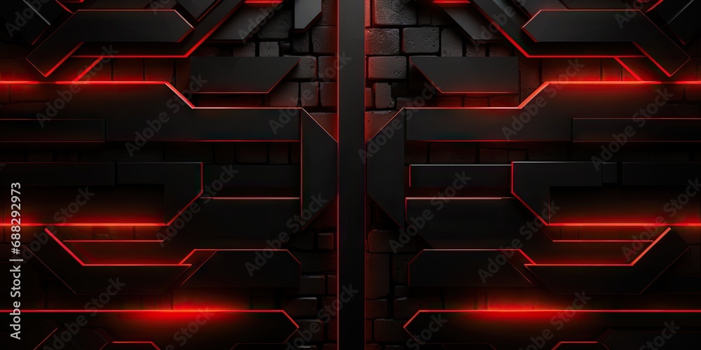 Black and Red Neon Urban Backdrop - Abstract Rustic Black Red Neon ...