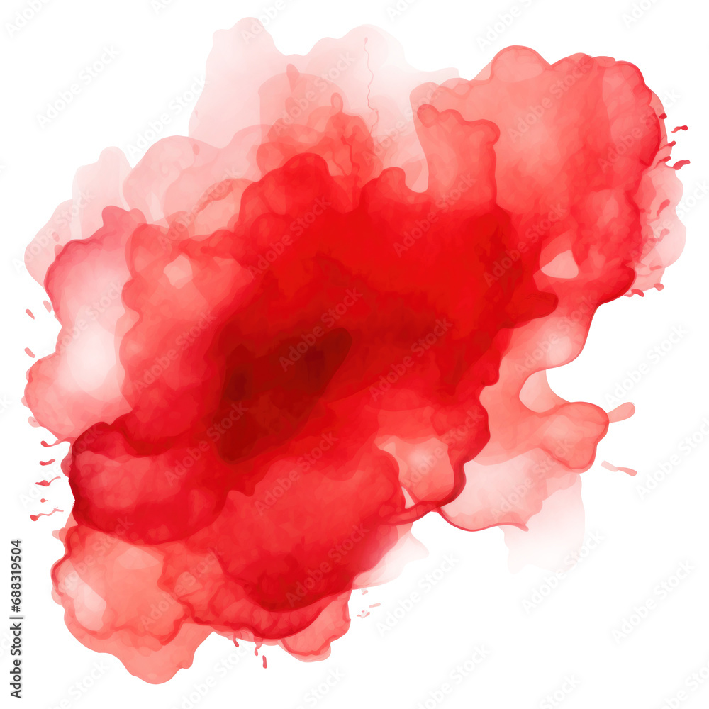 watercolor transparent red element overlay stain splash PNG white ...